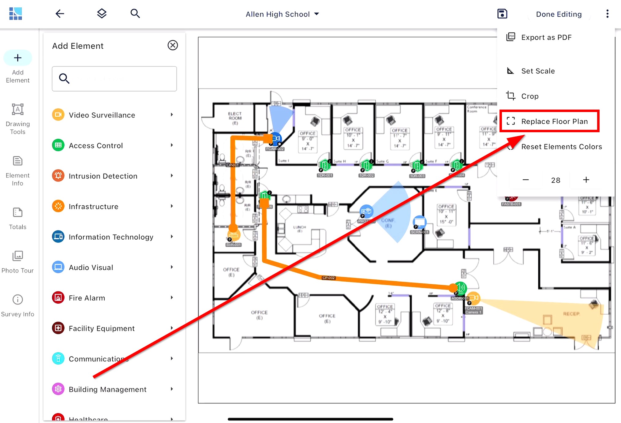How can I replace or rotate a floor plan? | System Surveyor
